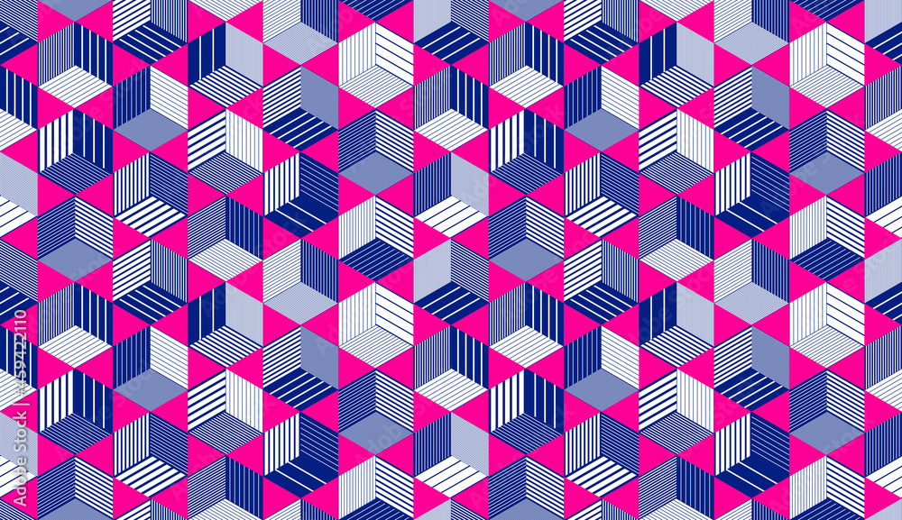 Seamless cubes vector background, lined boxes repeating tile pattern ...