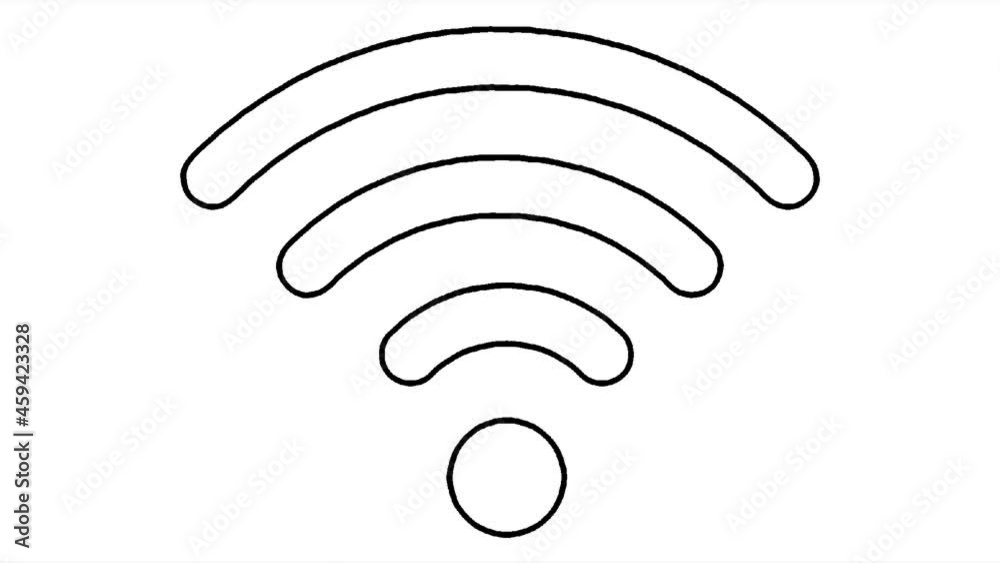 Wifi signal icon animation outline the best object on white background ...