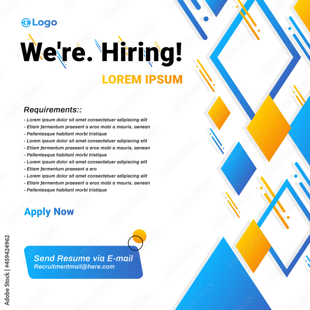 Recruitment advertising template geometric shapes. Recruitment Poster ...