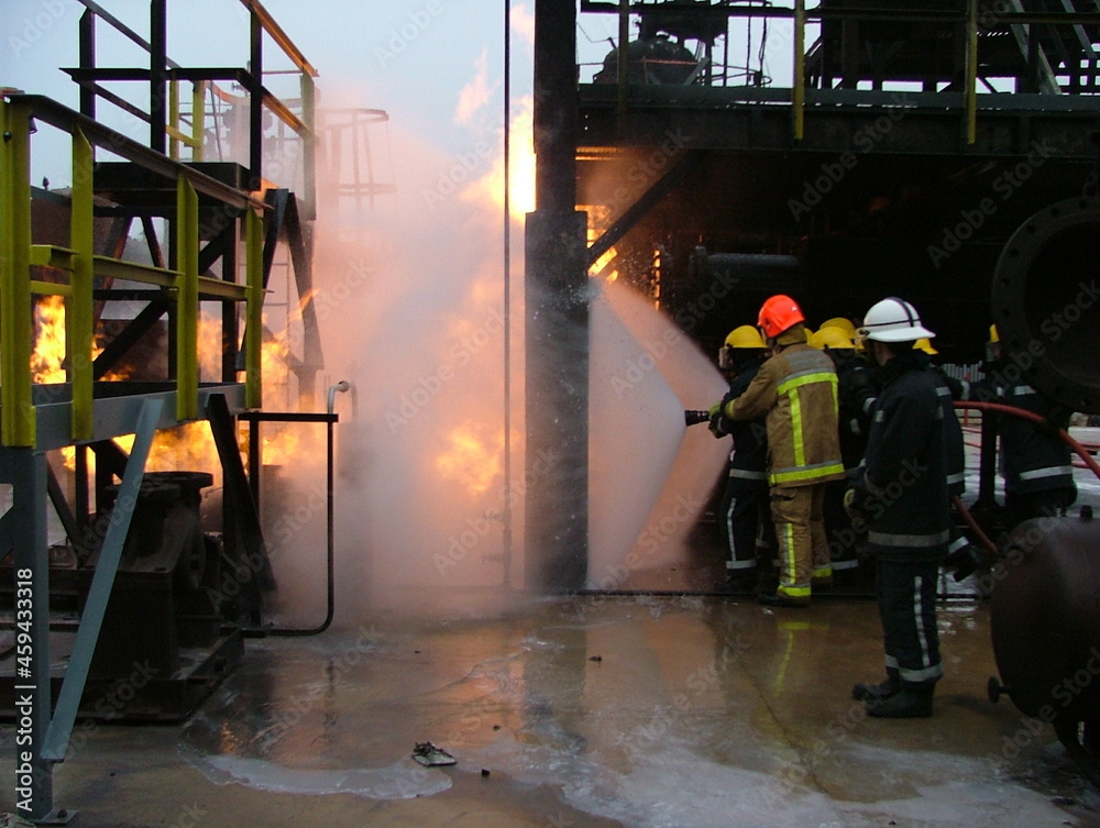 fuel storage facility on fire manor incident risk to life Stock Photo ...