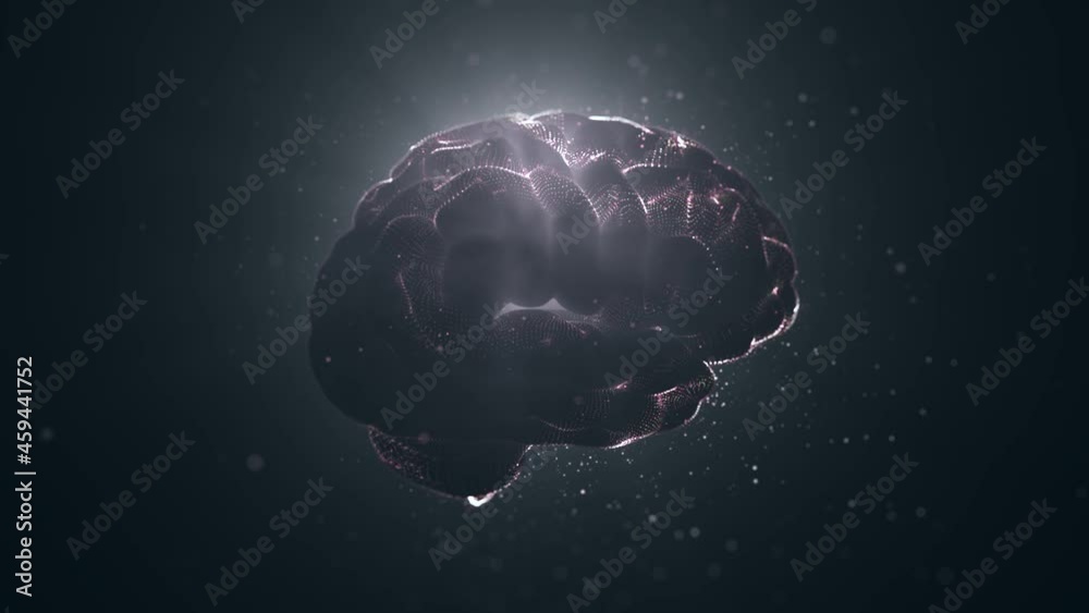 Stockvideon Animation graphic design of brain stem. Futuristic human ...