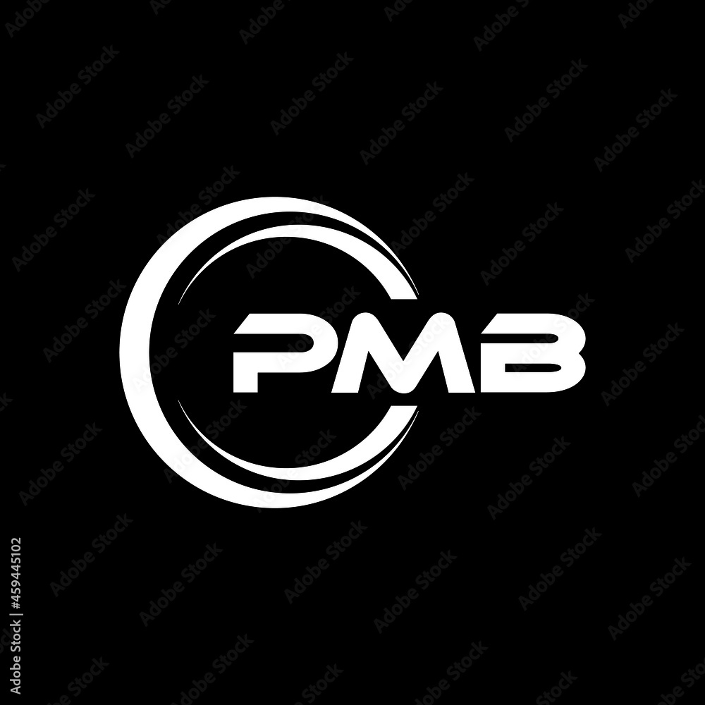 Vecteur Stock PMB letter logo design with black background in ...