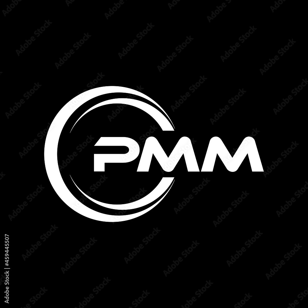 PMM letter logo design with black background in illustrator, vector ...