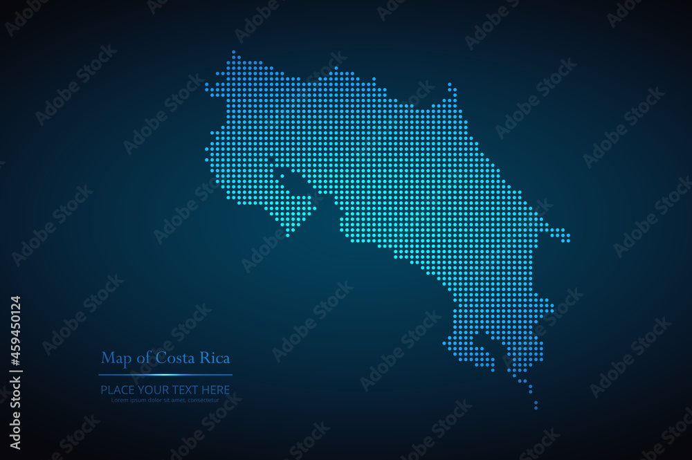 Dotted map of Costa Rica. Vector EPS10 Stock Vector | Adobe Stock
