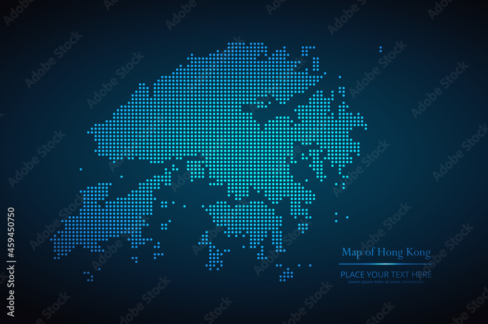 Dotted map of Hong Kong. Vector EPS10 Stock Vector | Adobe Stock