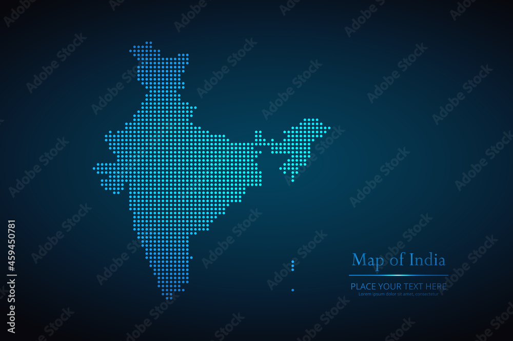 Dotted map of India. Vector EPS10 Stock Vector | Adobe Stock