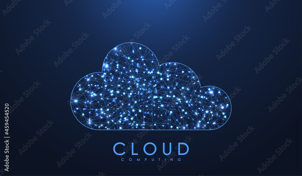 Vettoriale Stock Cloud computing technology concept. Polygonal ...