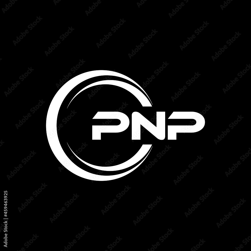 Vecteur Stock PNP letter logo design with black background in ...