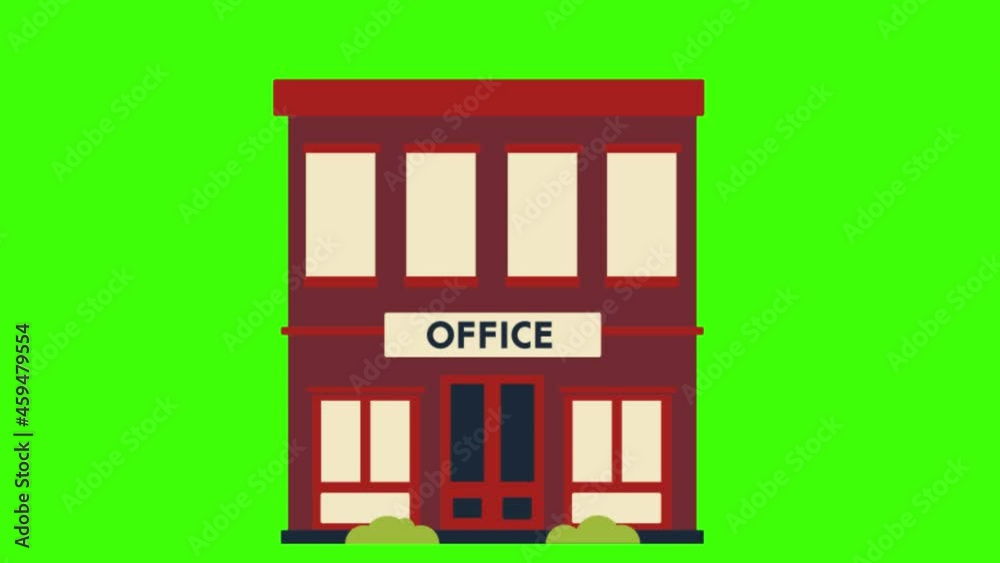 An animation of a red office building on a green screen Stock ビデオ ...