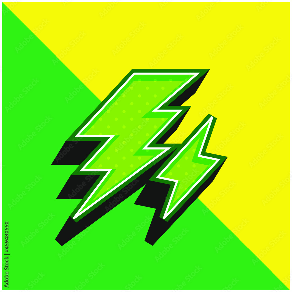 Bolt Green and yellow modern 3d vector icon logo Stock Vector | Adobe Stock