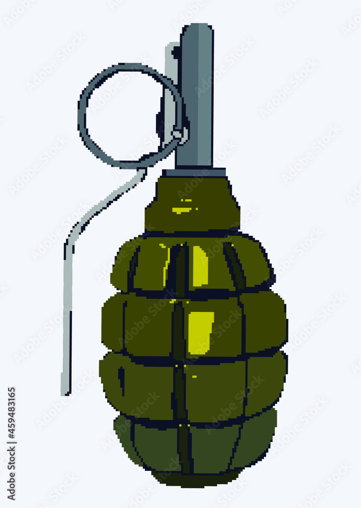 Vector pixel art grenade. 8bit game item. Pixel art weapon Stock Vector ...