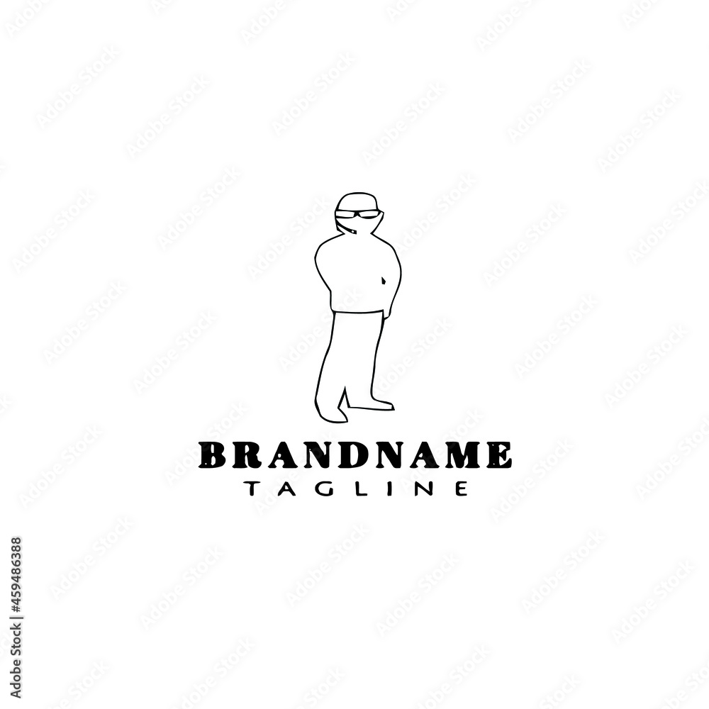 bouncer logo cartoon icon design template black isolated vector ...