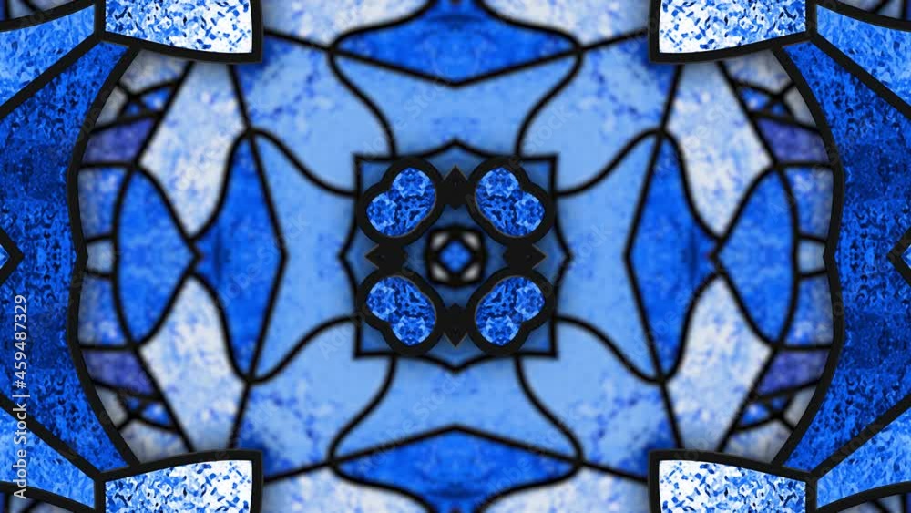 Stockvideo Stained glass window. Color glass. Kaleidoscopic dynamic ...