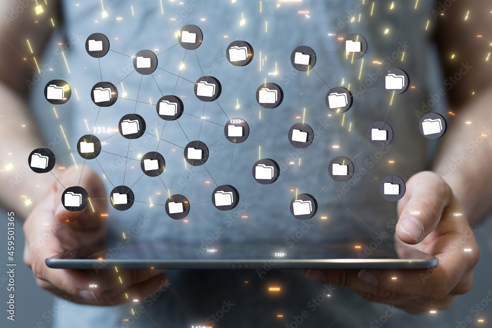 Connecting people on the internet, nodes transforming. Social network ...