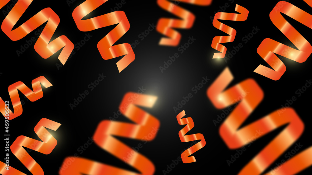 Red and gold streamers on a black background Stock Vector | Adobe Stock