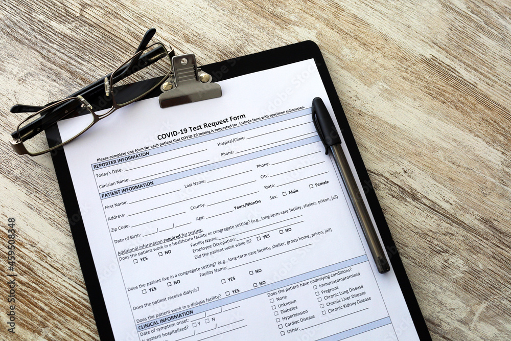 Covid Test Request Form Stock Photo | Adobe Stock