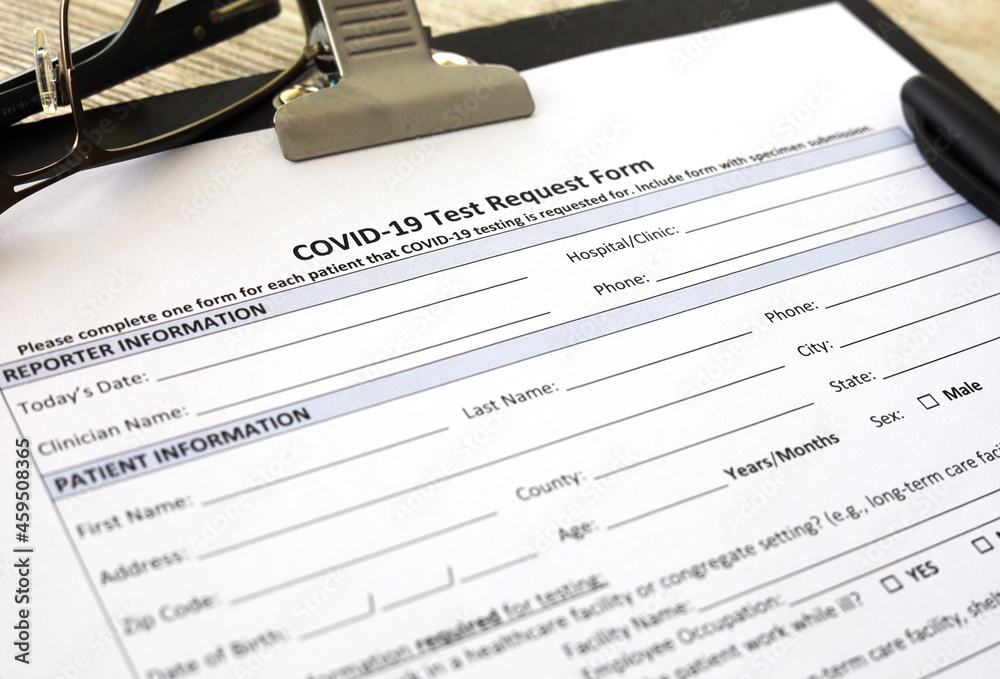 Covid Test Request Form Stock Photo | Adobe Stock