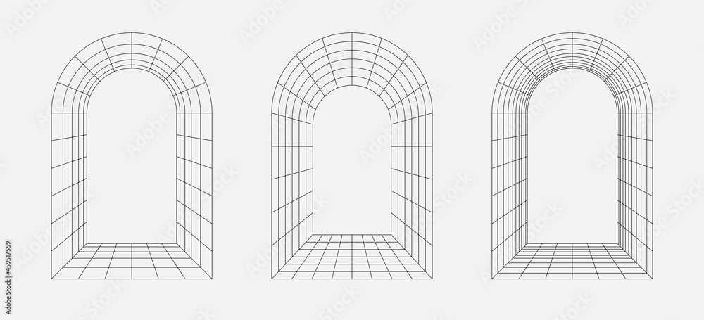 Line design element, arc frame, gate. Editable strokes. Vector ...