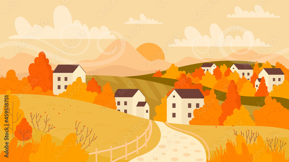 Fall Scene Cartoon