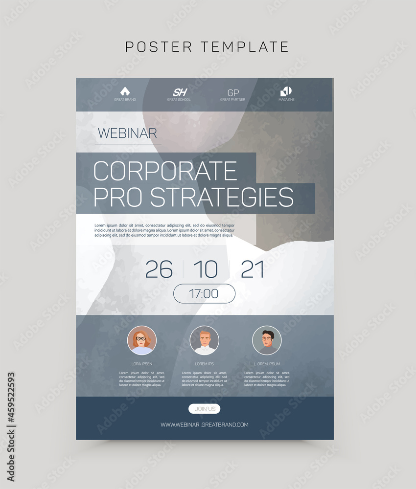 Vector template for brand identity collection, poster template fie ...