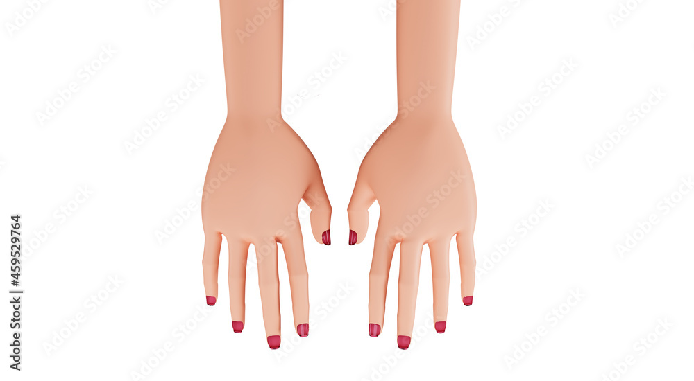 Beautiful female hands, close-up. Hands with manicure, 3d render ...