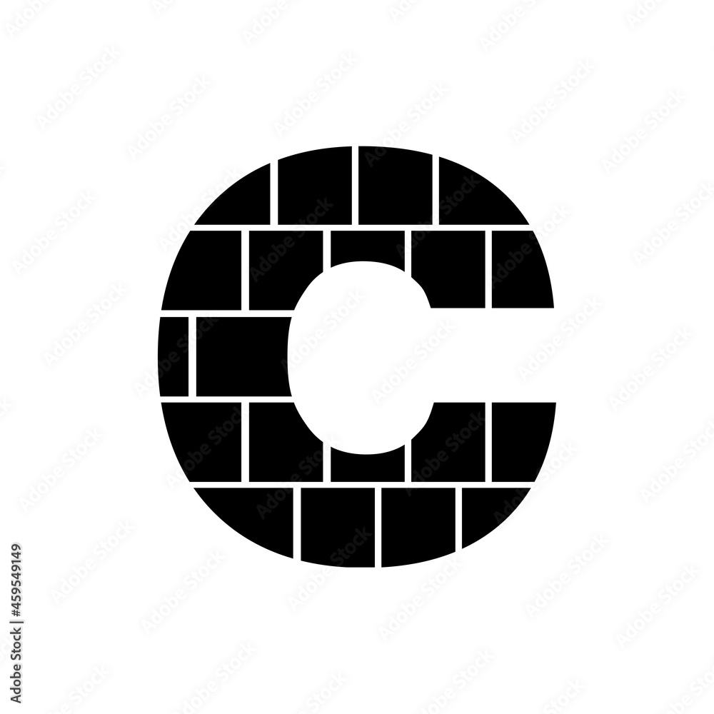 Letter C mask area. Alphabet-letter photo collage frames template ...