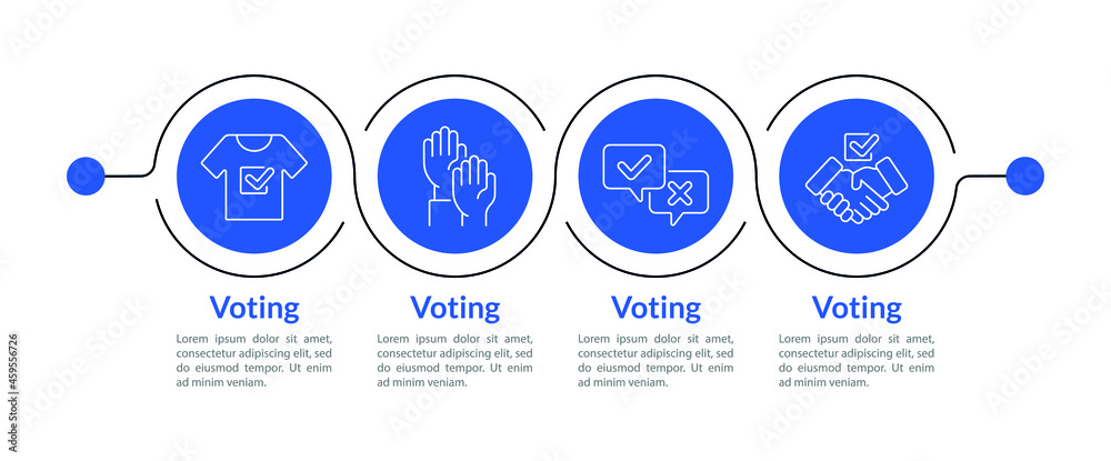 Voting presentation design elements. Agitation vector infographic ...
