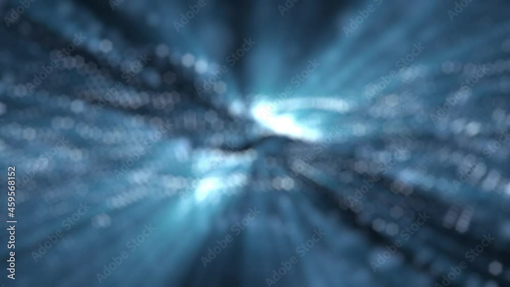 Sparkling blue background animation with flowing glittering blue bokeh ...