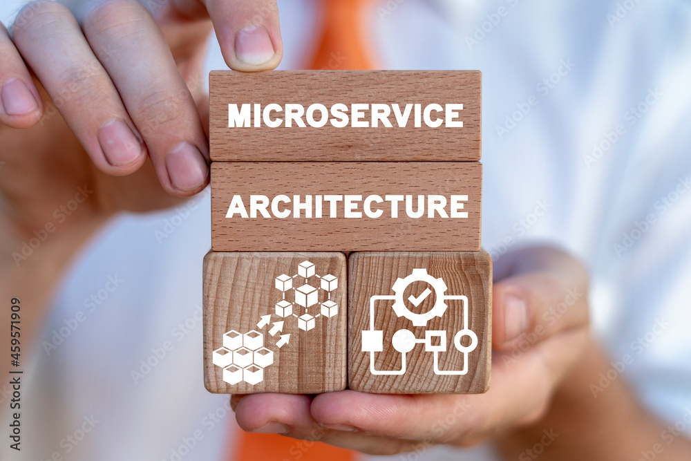 Business concept of microservice architecture. Microservices. Stock ...