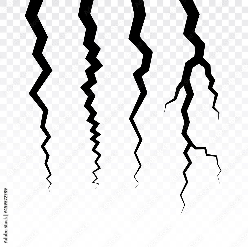 Crack vector wall line effect. Ground broken cracked wall earthquake ...