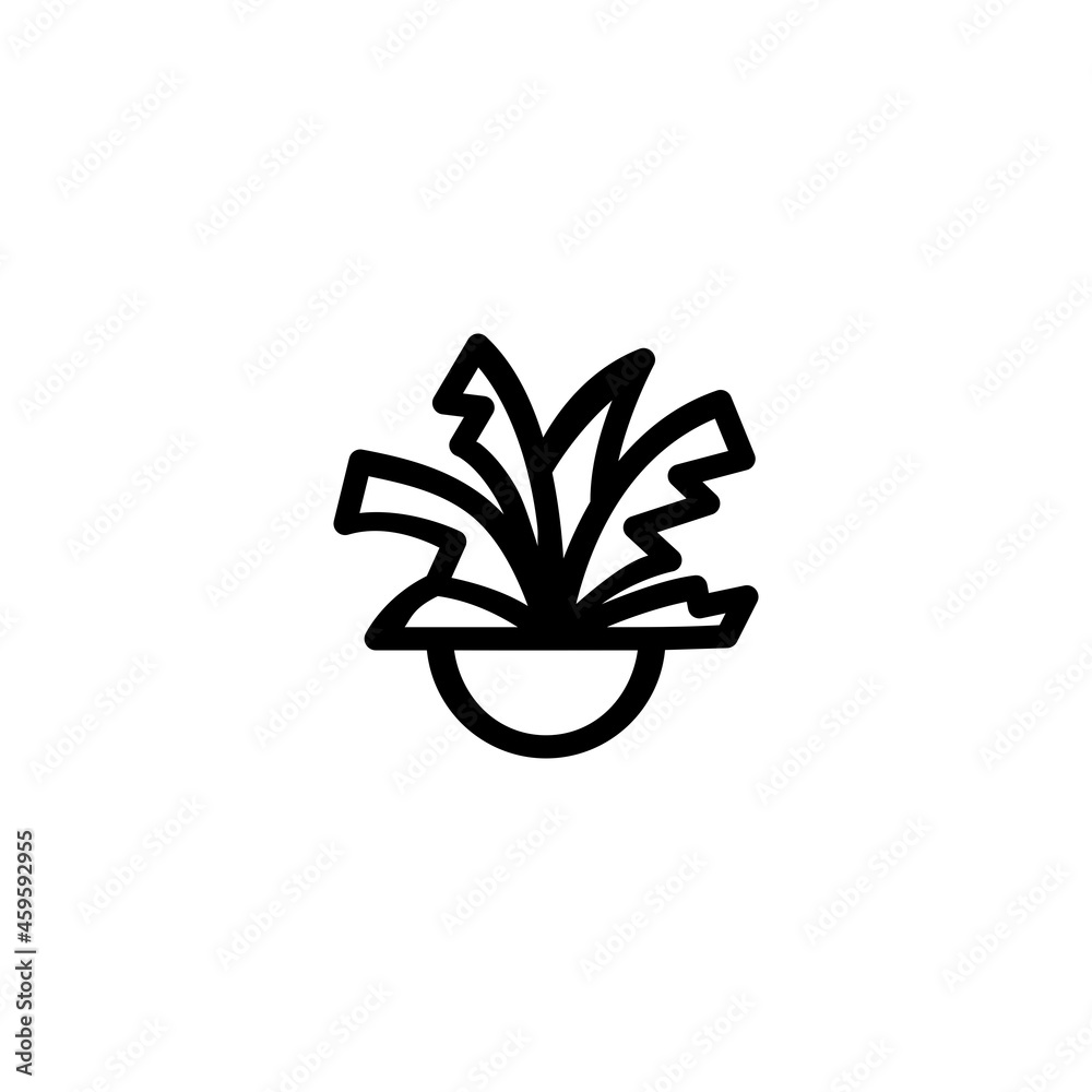 Botanic Nature Monoline Symbol Icon Logo for Graphic Design, UI UX ...