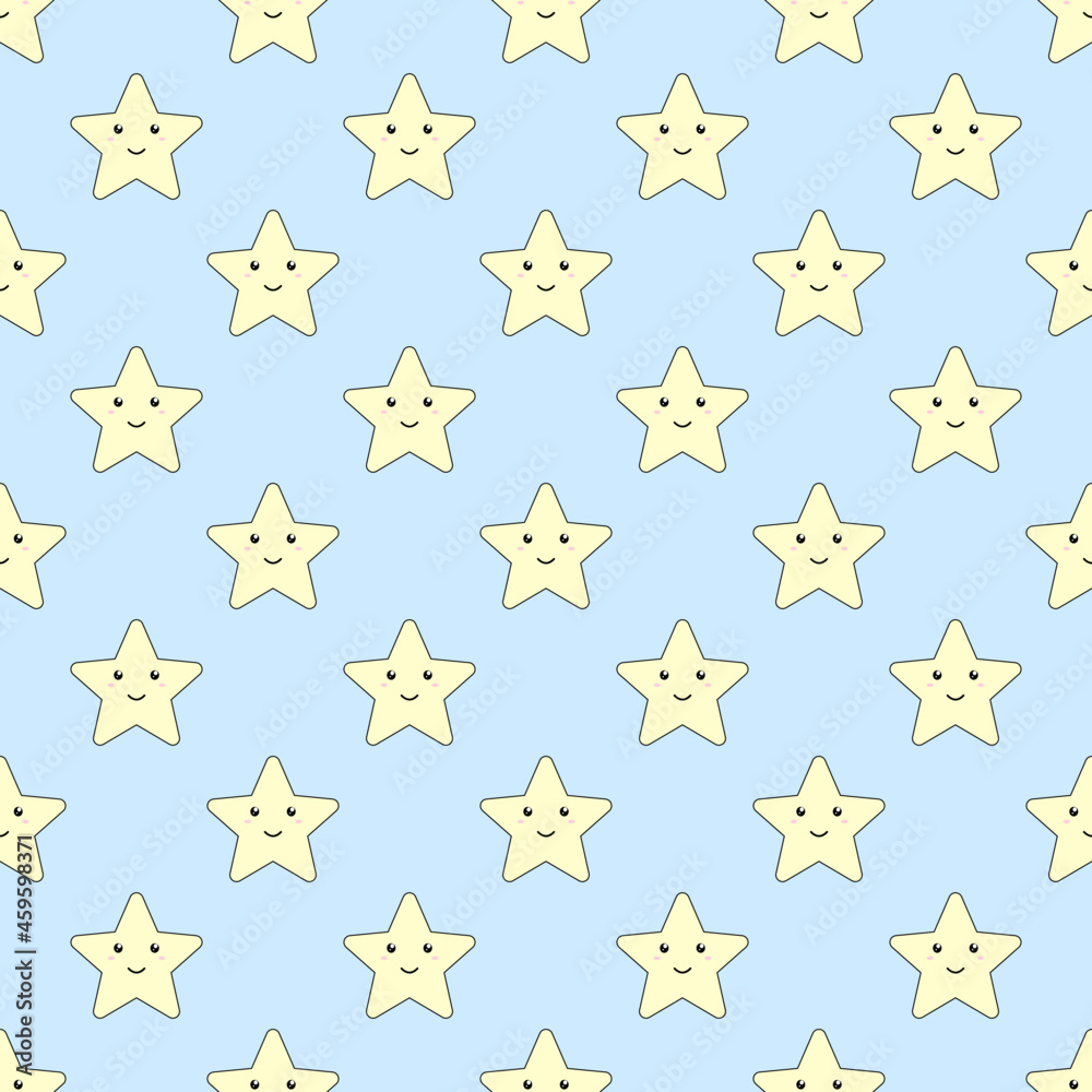 Cute cartoon stars seamless pattern. Colorful pastel. for background ...