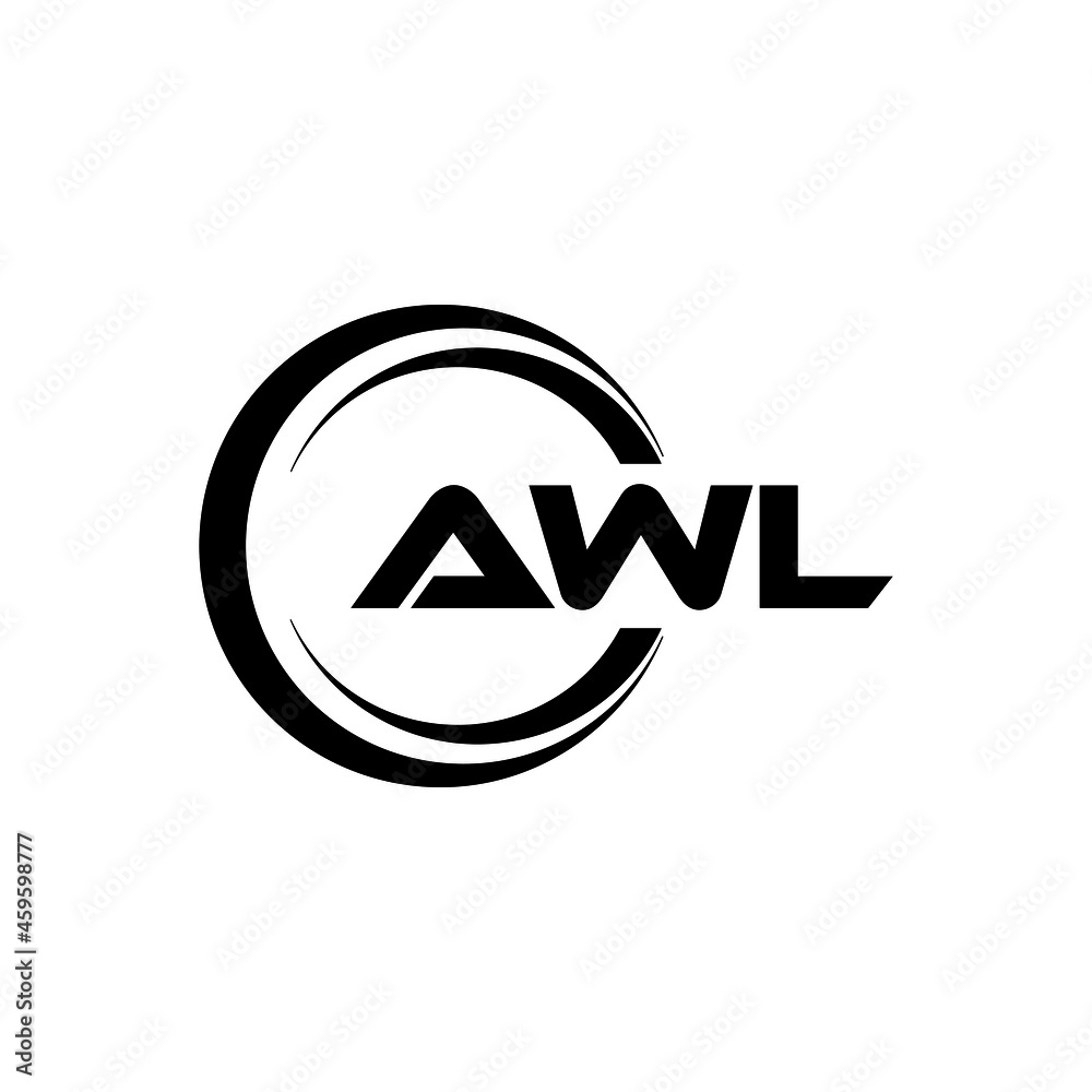 AWL letter logo design with white background in illustrator, vector ...