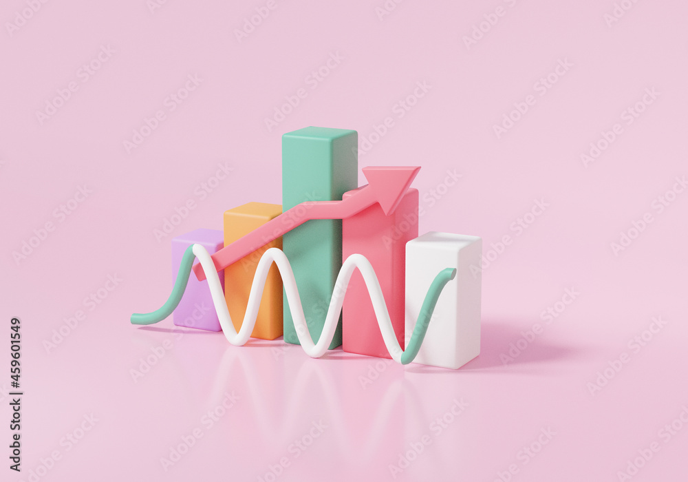 3D isometric finance chart graph education To invest business website ...