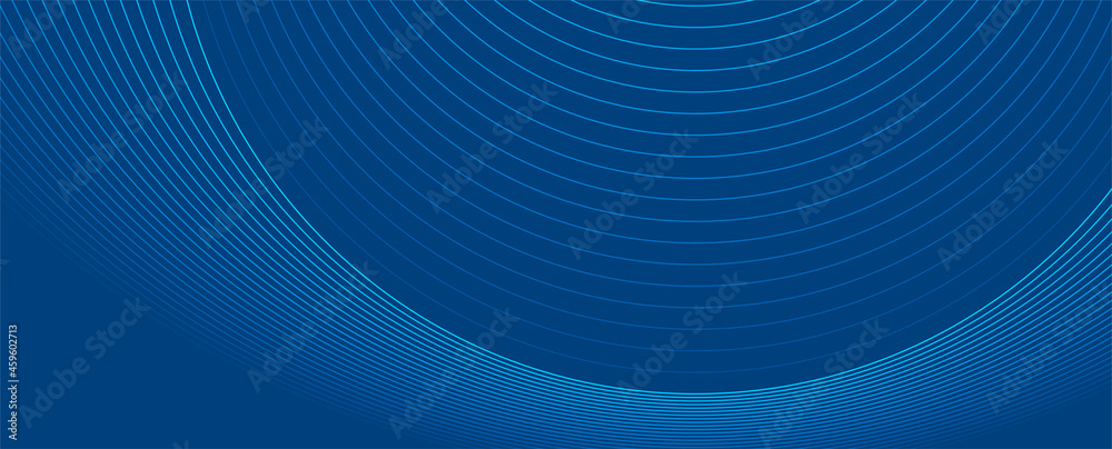 Bright blue round lines technology futuristic background. Minimal ...