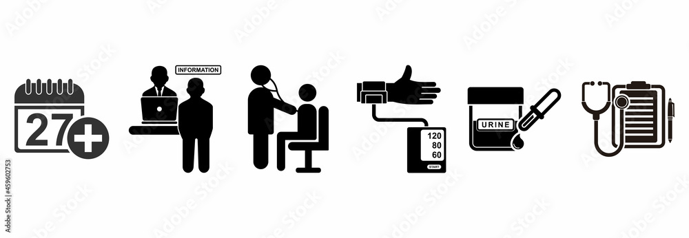 medical check up icon set, medical check up vector set sign symbol ...