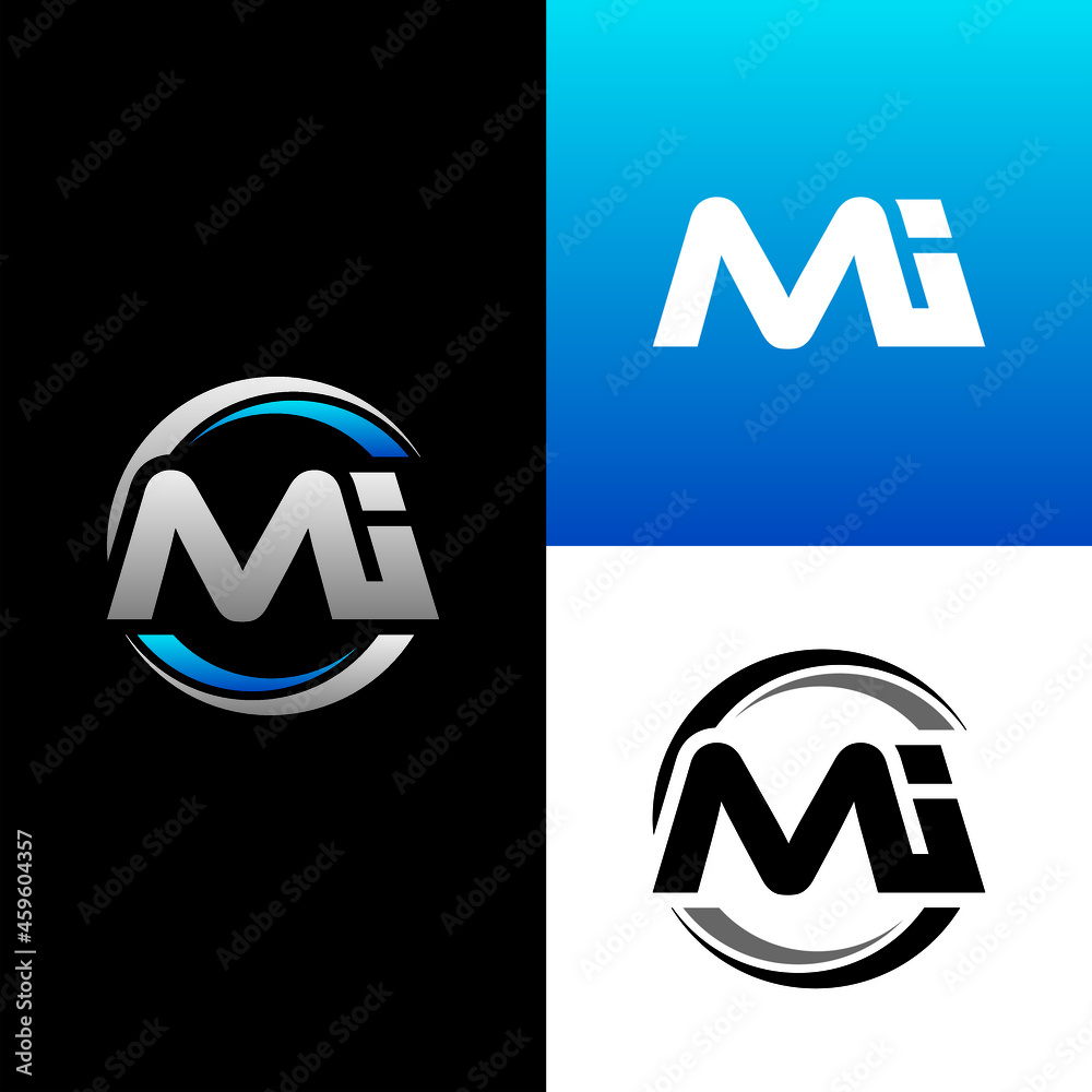 MI Letter Initial Logo Design Template Vector Illustration Stock Vector ...
