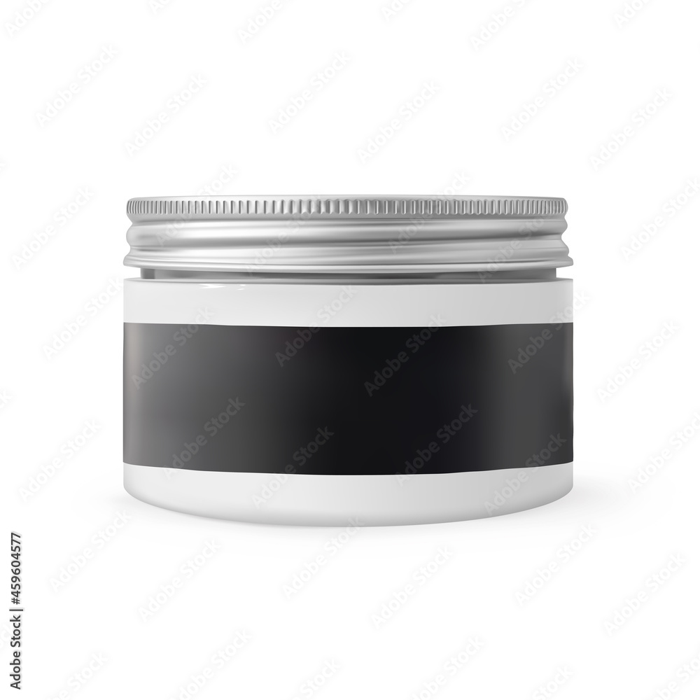 Realistic cosmetic moisturizer body cream jar with empty sticker mockup ...
