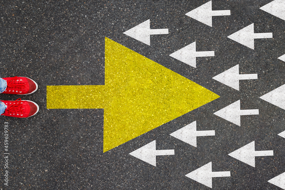 Different thinking and Business and technology disruption concept ...