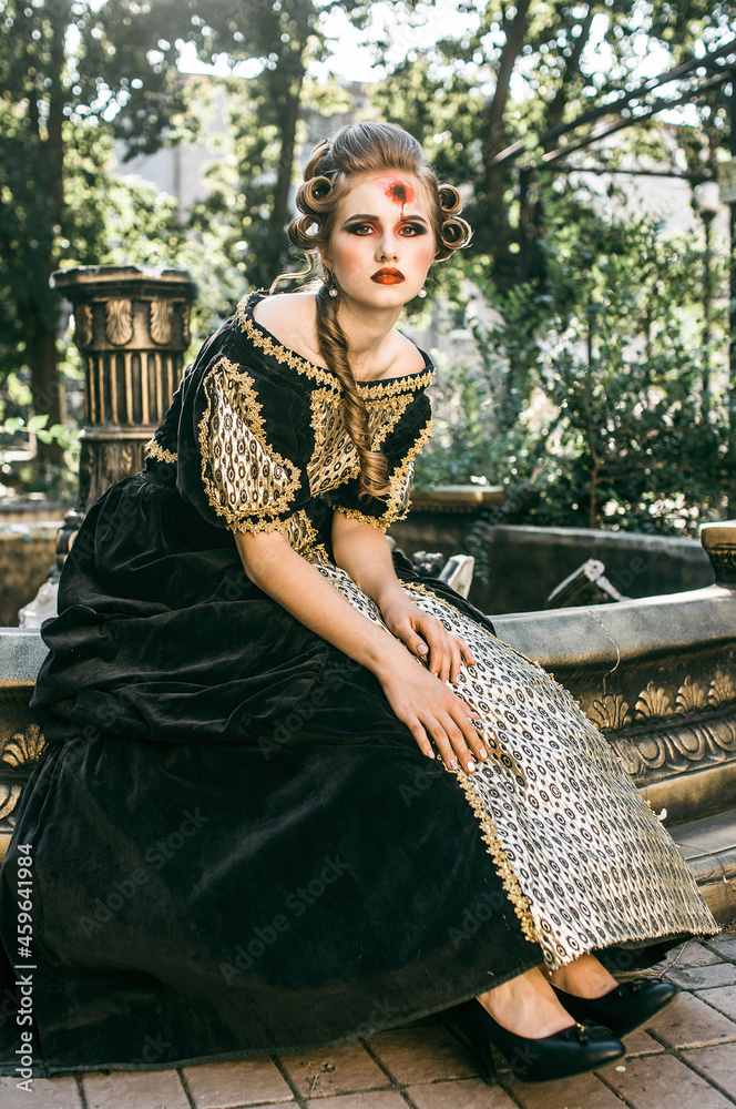 Blonde girl Countess, Duchess, Queen, Princess with a bullet hole in ...