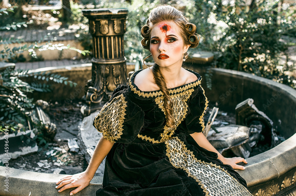Blonde girl Countess, Duchess, Queen, Princess with a bullet hole in ...