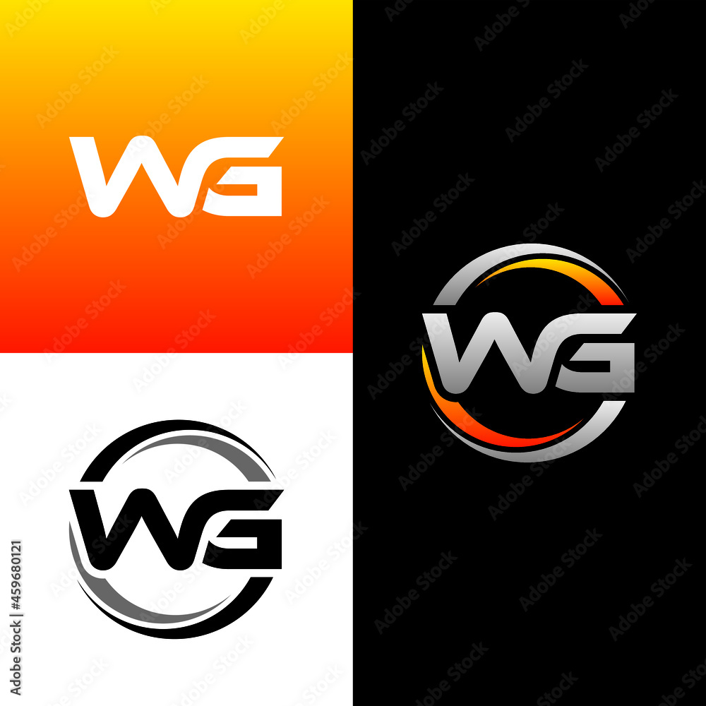 WG Letter Initial Logo Design Template Vector Illustration Stock Vector ...