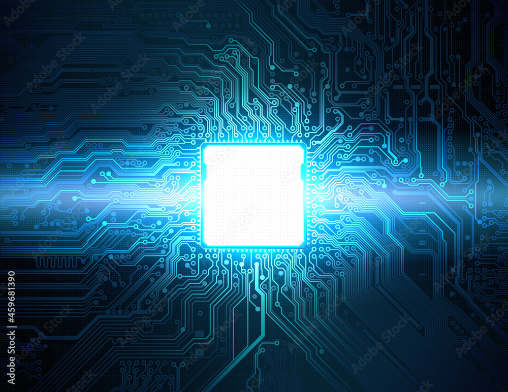 Printed circuit board, motherboard. Abstract technological background ...