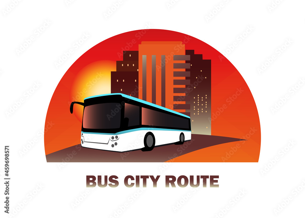 Logo Bus city route isolated Stock Vector | Adobe Stock