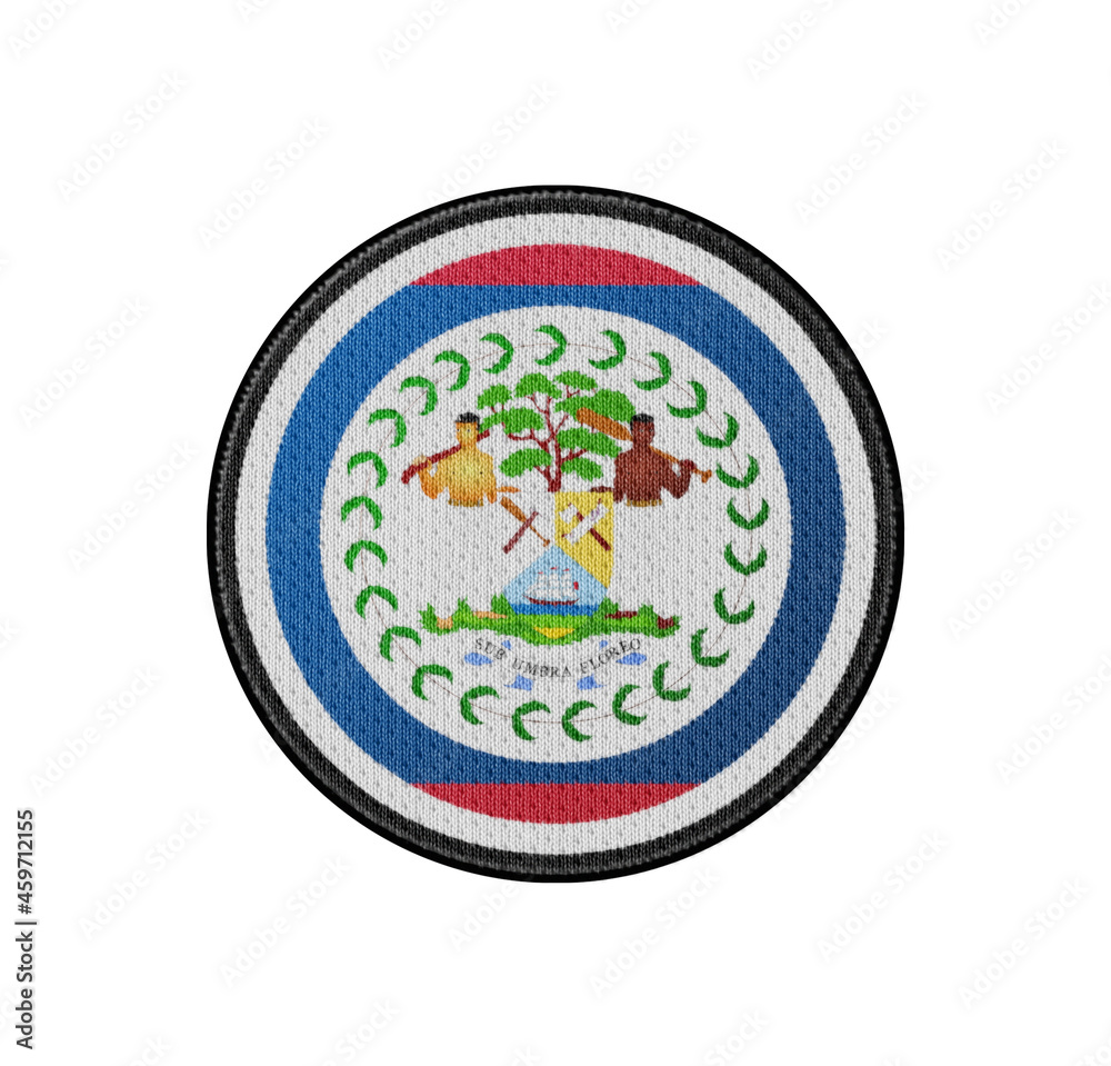 3D illustration flag of Belize. Belize flag isolated on white background. National symbols of ...