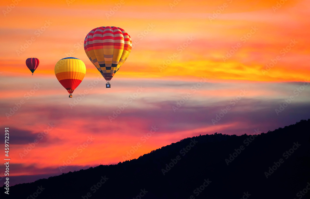 Hot Air Balloons In The Sky Sunset