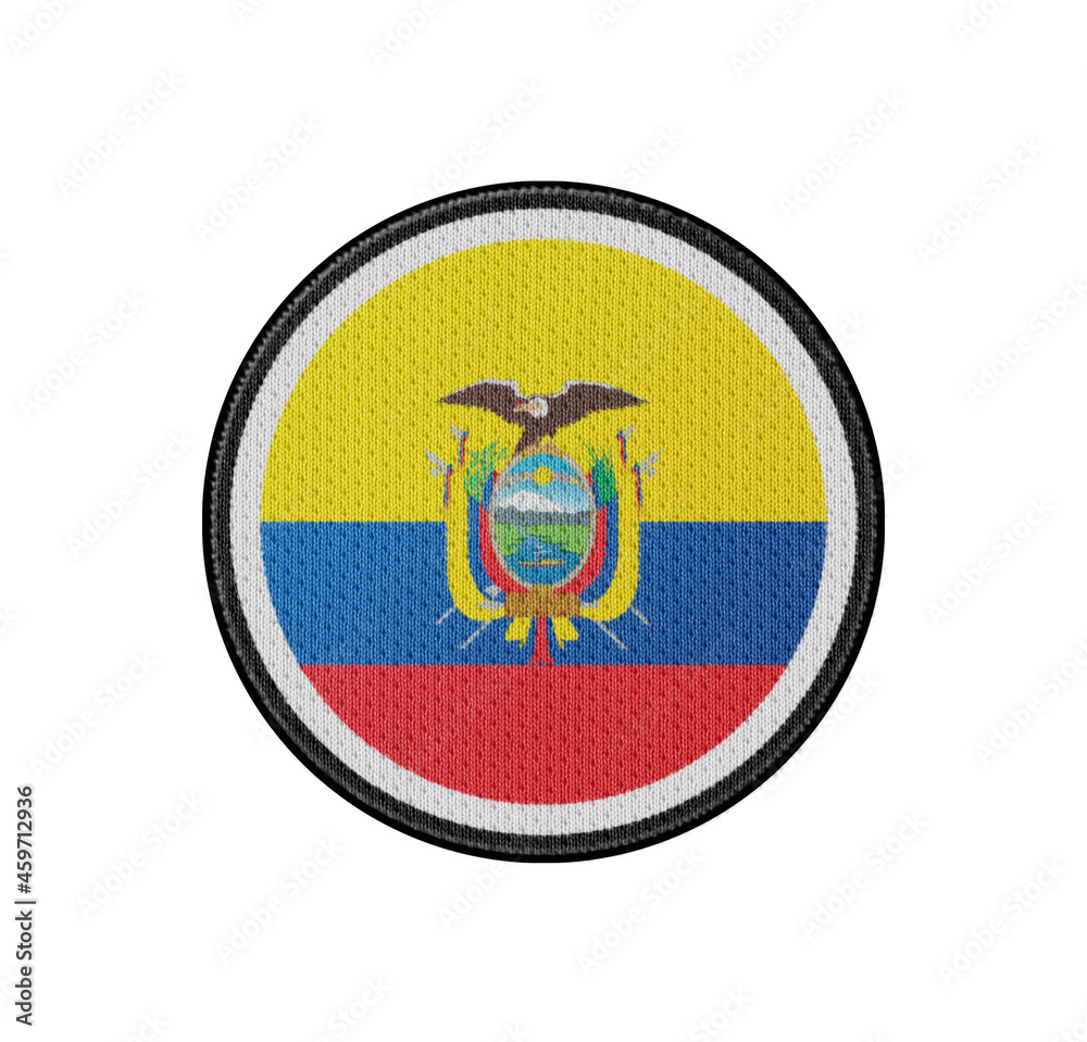3D illustration flag of Ecuador. Ecuador flag isolated on white ...