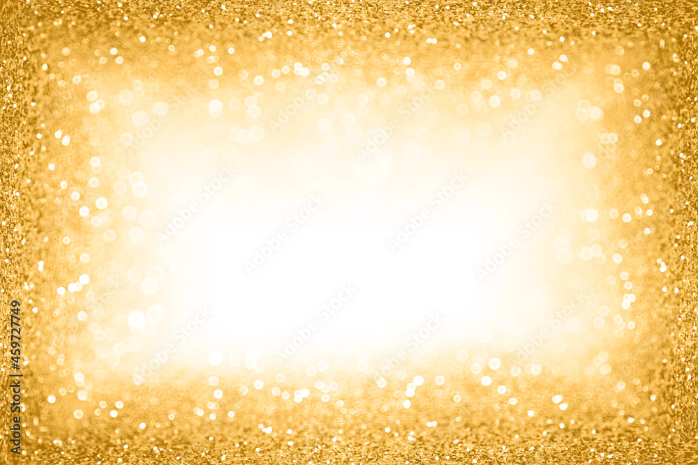 Gold glitter 50th anniversary border background or birthday winner ...