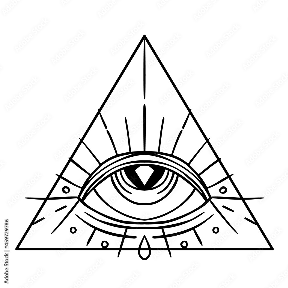 Eye of Providence. Masonic symbol. All seeing eye inside triangle ...