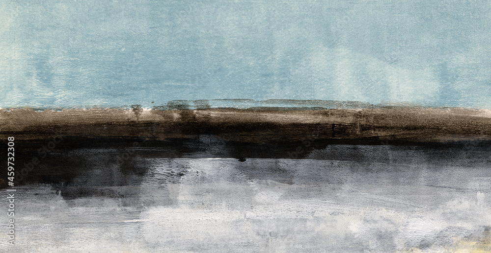 Abstract landscape. Minimalist painting. Beautiful artistic image for ...